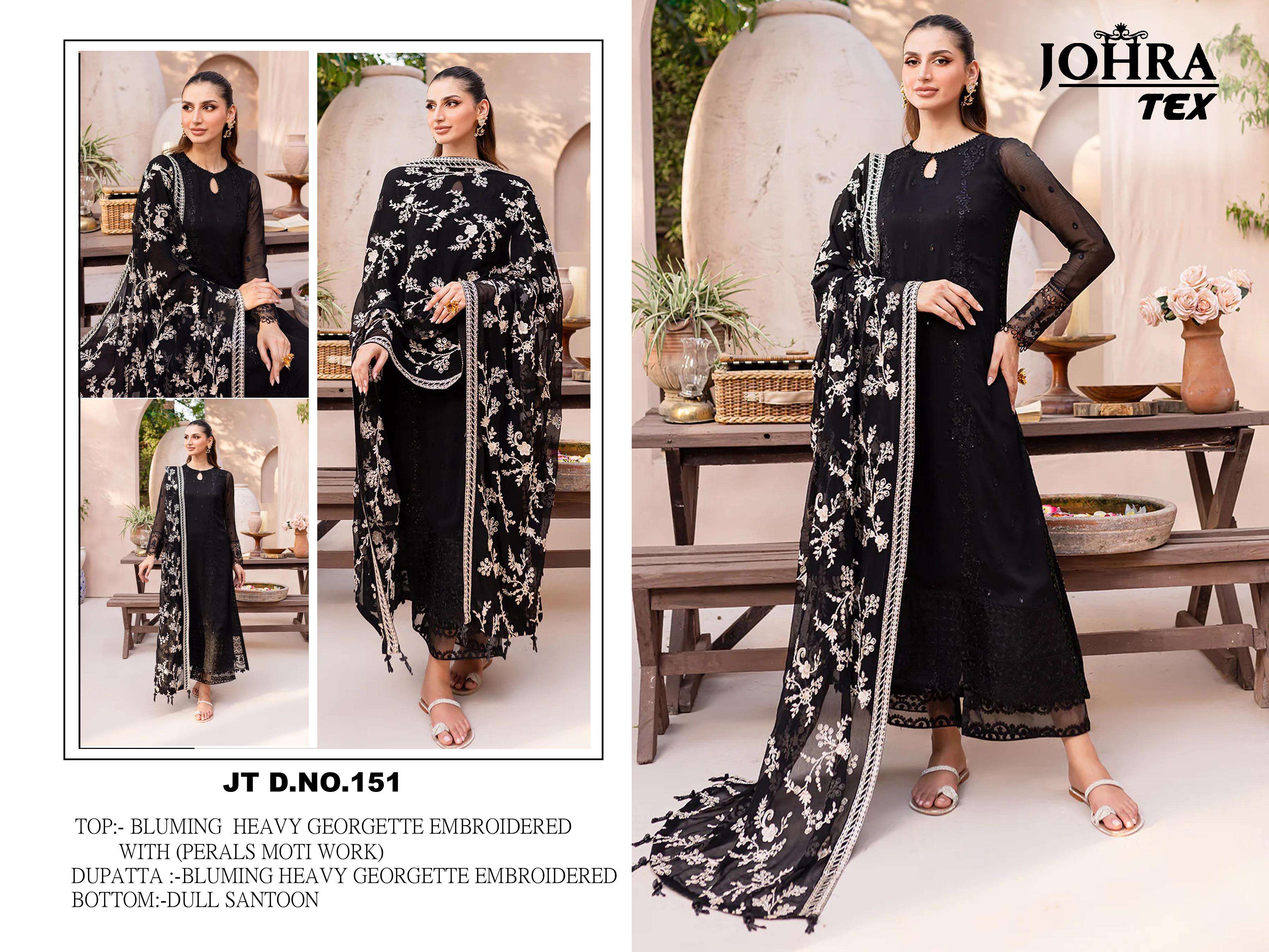 D NO JT 151 by JOHRA TEX HEAVY BLUMING GEORGETTE suit collection manufacturer surat